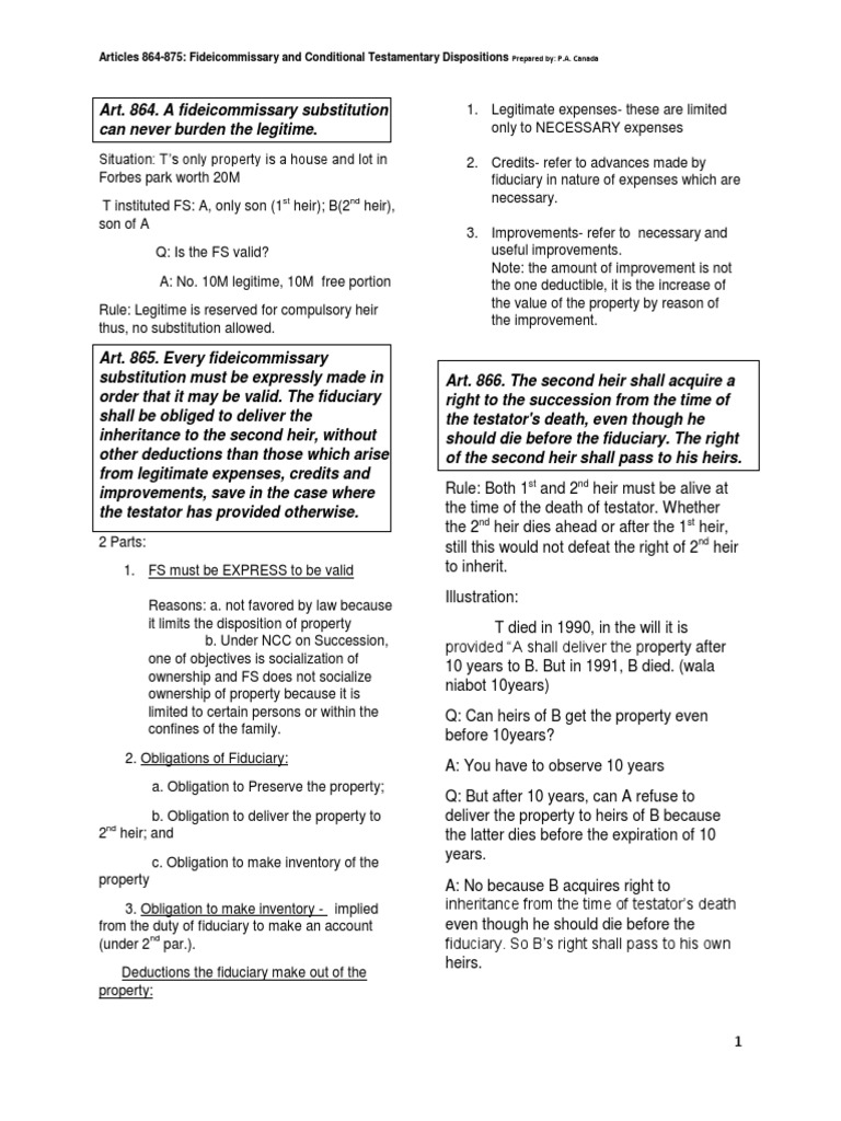Succession Notes | PDF | Will And Testament | Inheritance
