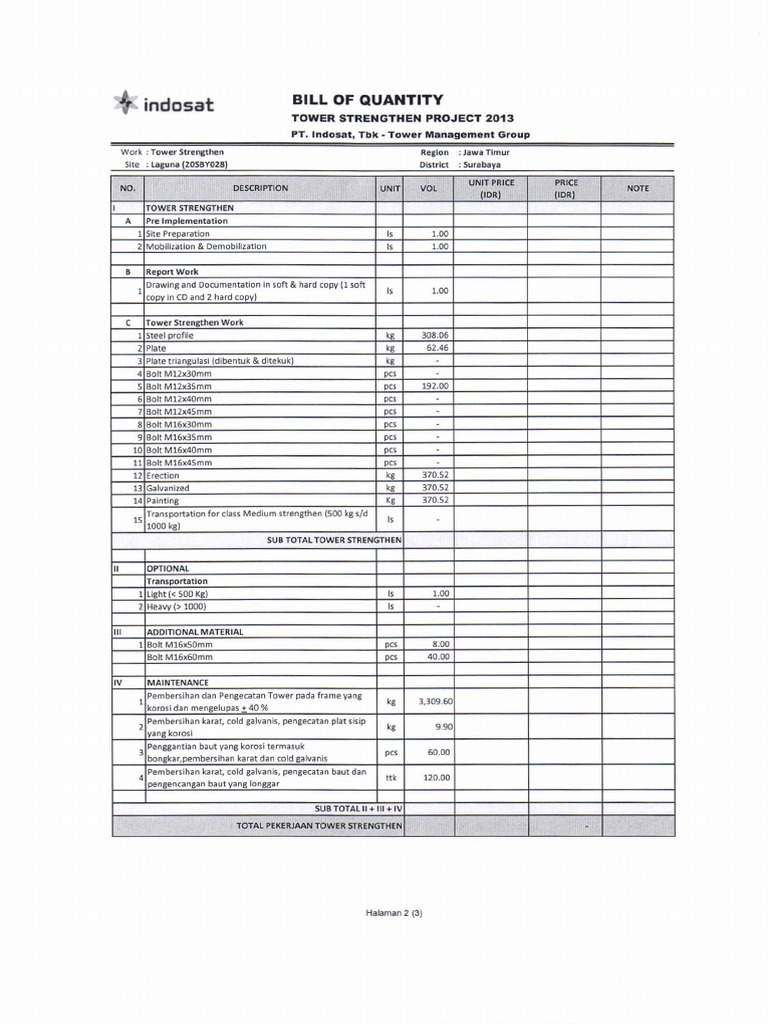 BoQ Dan Layout | PDF | Teknologi & Rekayasa