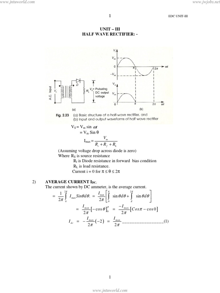 JNTUK_EDC-Unit-IV_Notes.pdf | Rectifier | Direct Current