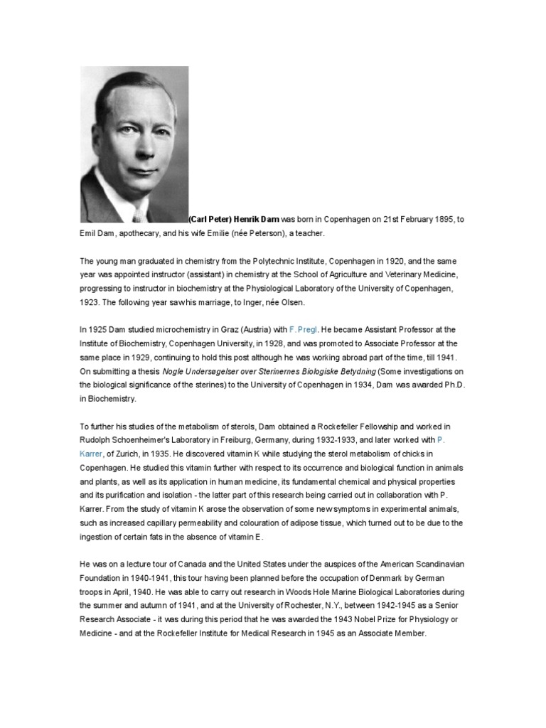 Henrik Dam + Vitaminak | Download Free PDF | Life Sciences | Biochemistry