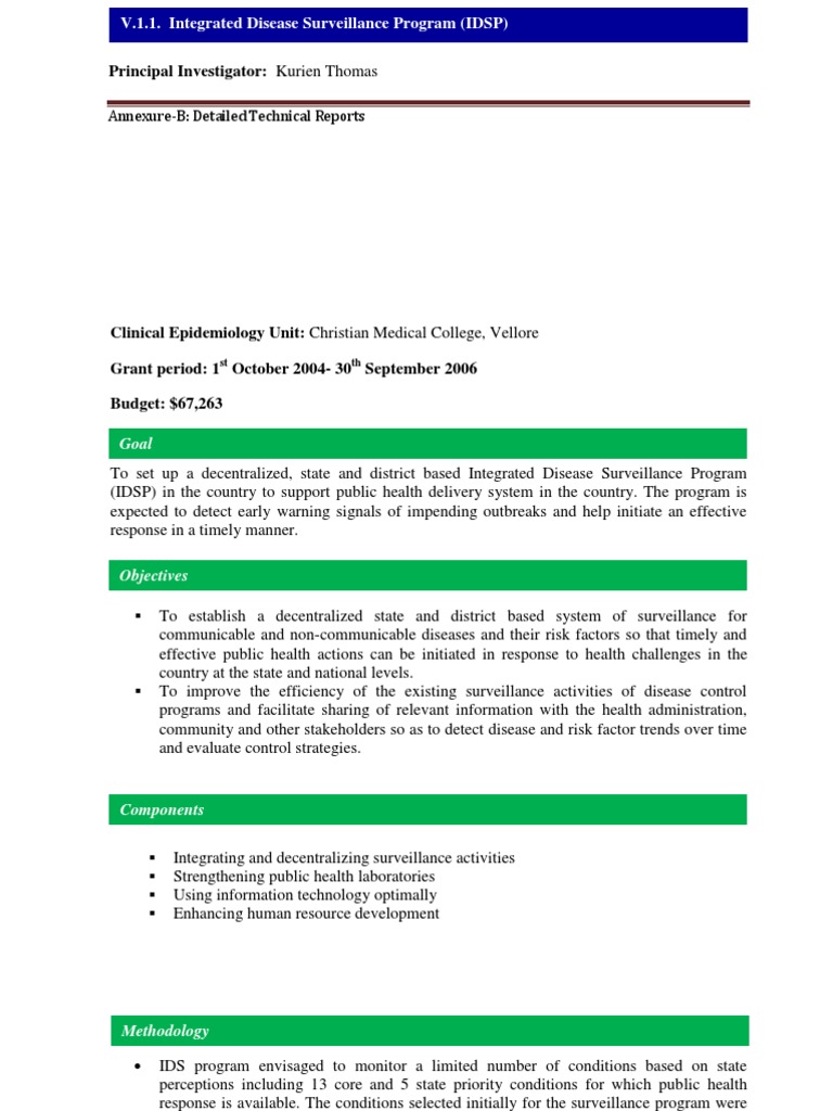 IDSP | PDF | Public Health | World Health Organization