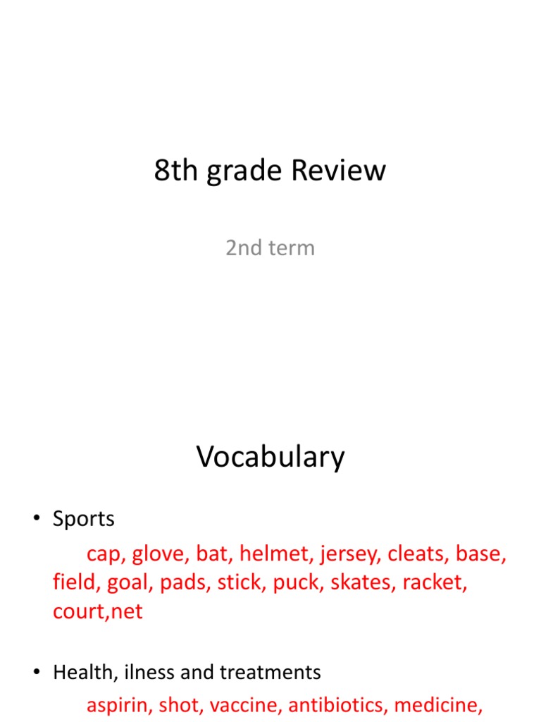 8th Grade Review: 2nd Term | Download Free PDF | Verb | Language Mechanics