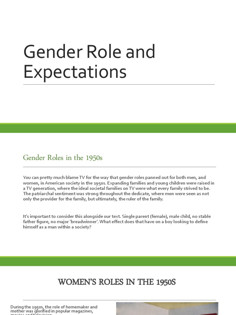 Gender Roles in 1950s America | PDF | Gender Role | Family