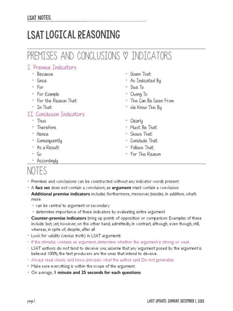 LSAT Study Notes | Argument | Validity