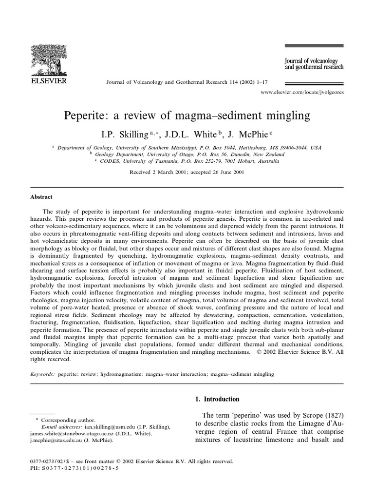 Peperite: Magma-Sediment Interaction Review | PDF | Clastic Rock | Magma