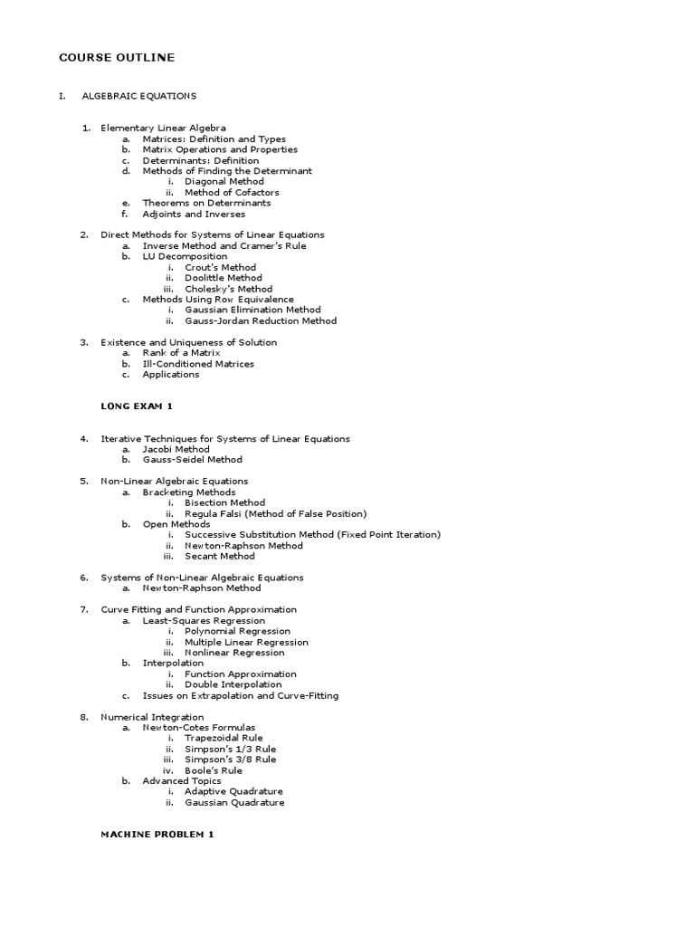 ChE 106 Course Outline | PDF | Ordinary Differential Equation ...