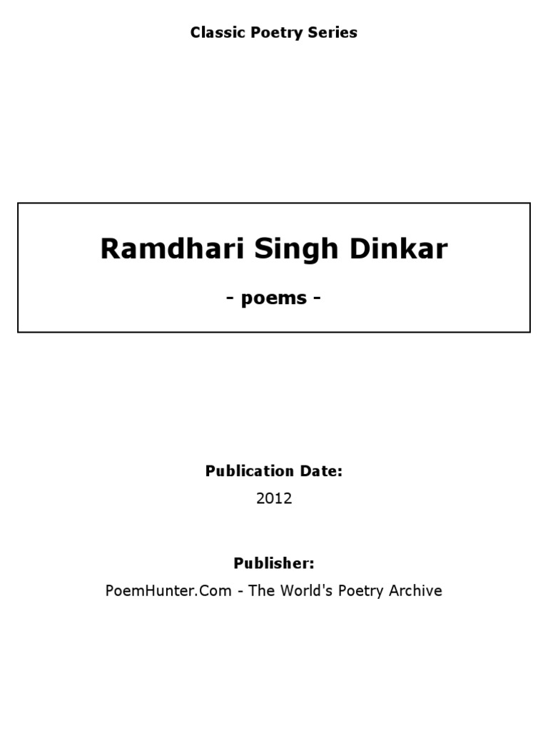 Ramdhari Singh Dinkar Poems | PDF | Indian Literature | Poetry