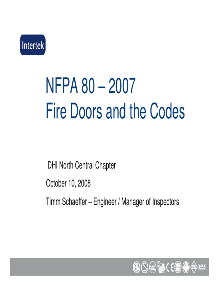 DHI NFPA 80 and Fire Doors PDF | PDF | Door | Building Code
