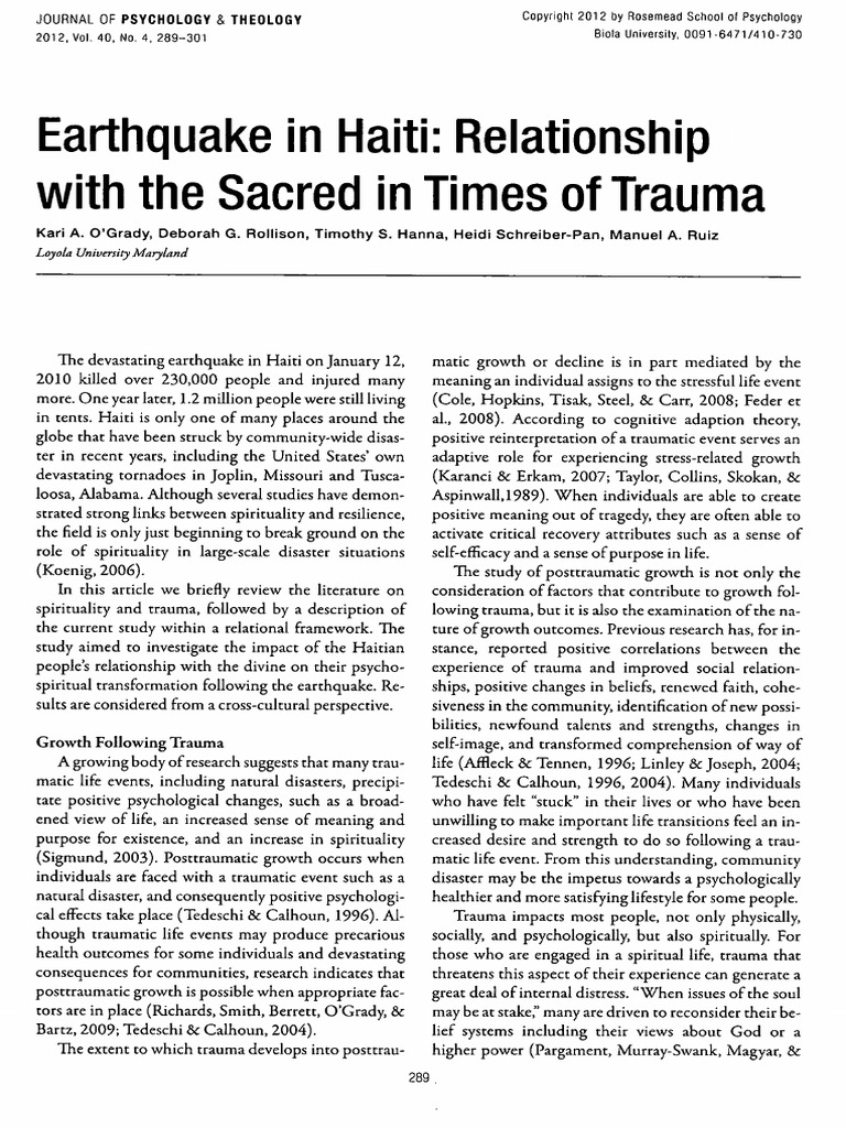 Faith in Times of Trauma | Download Free PDF | Psychological Trauma ...