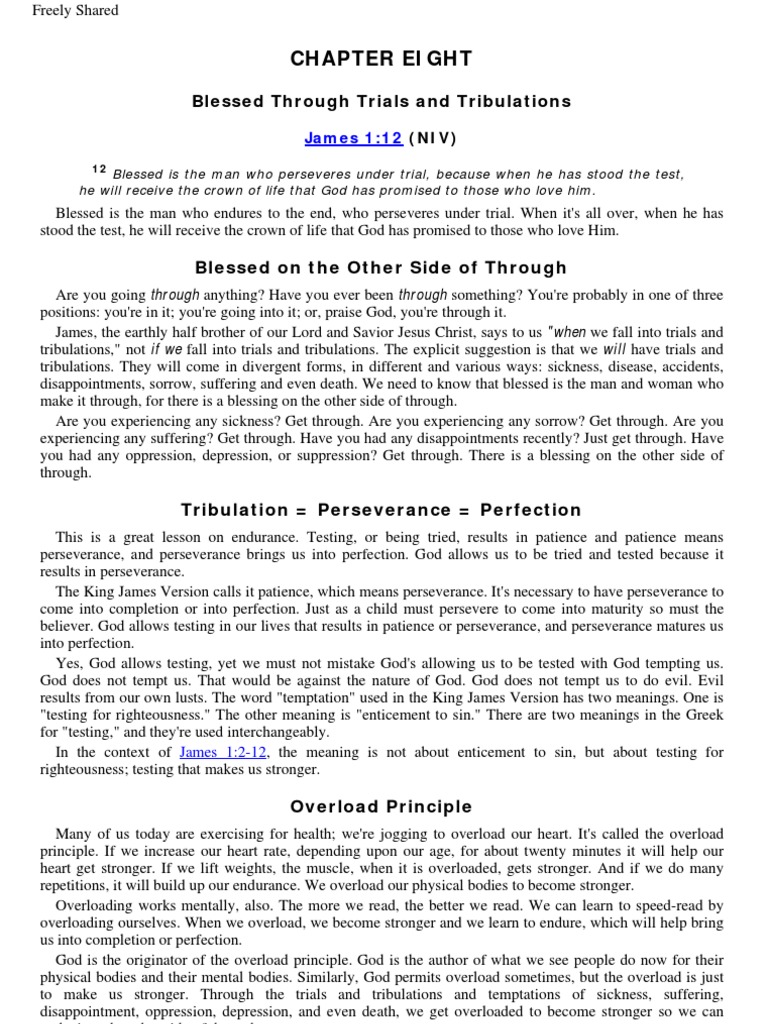 Blessed Through Trials: Perseverance Insights | PDF | Wisdom | Patience