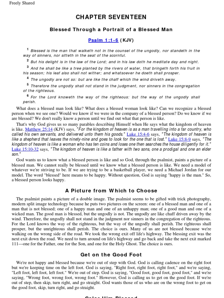 Blessed Through A Portrait of A Blessed Man | PDF | Solomons | Sin