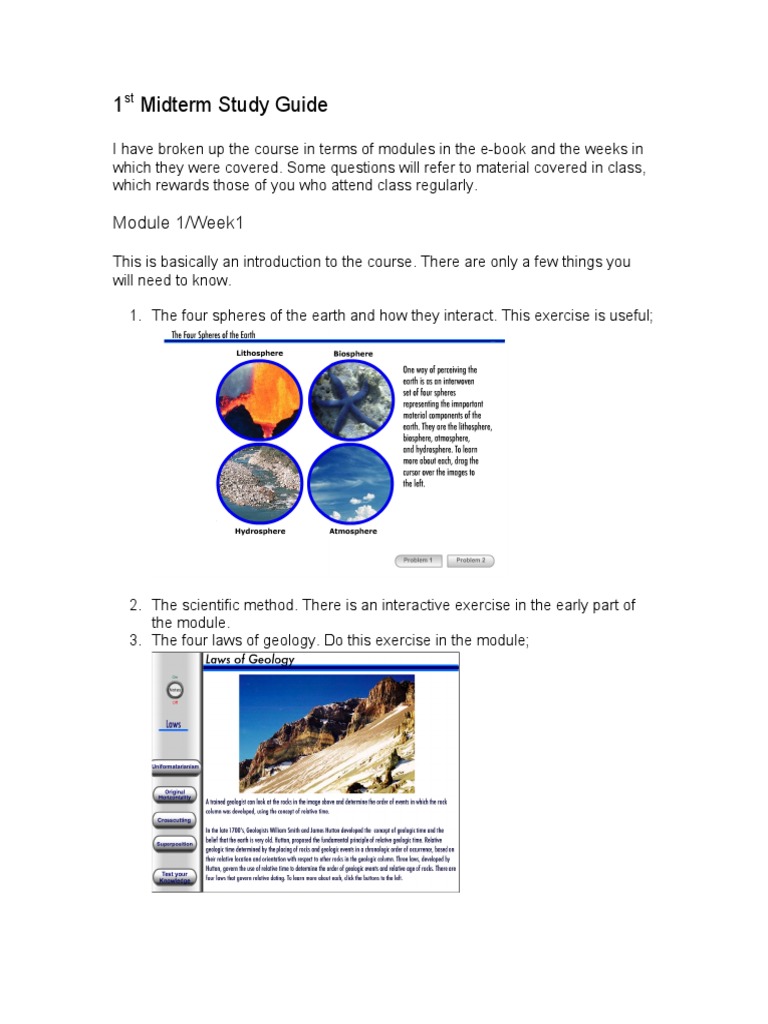 Geology Midterm Study Guide | PDF | Rock (Geology) | Igneous Rock