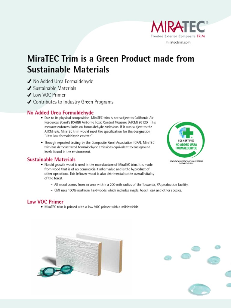 MiraTEC Trim Provides Green Building Benefits | PDF | Green Building | Wood