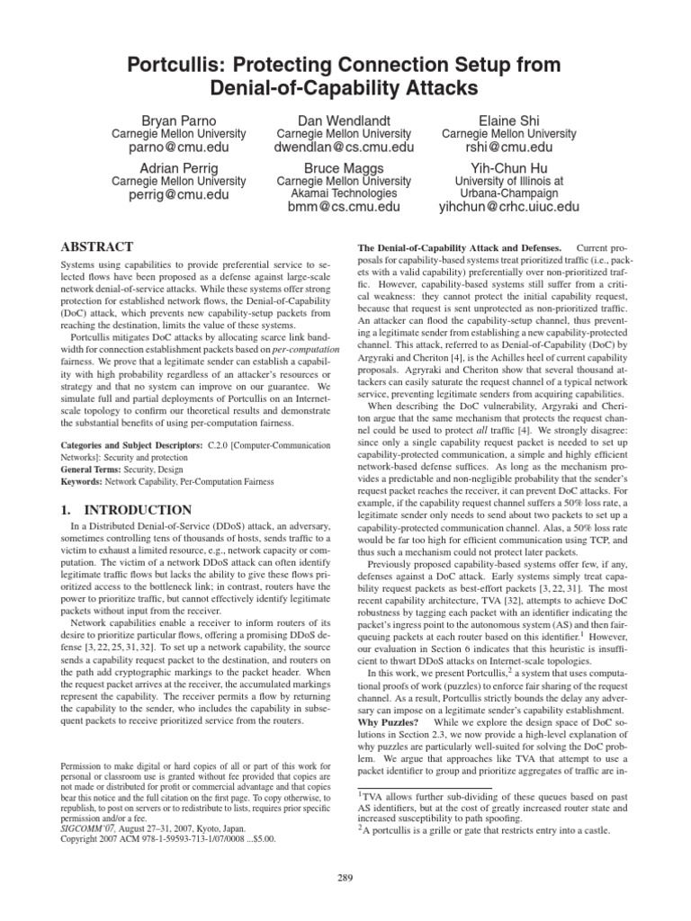 Protecting Connection Setup From | Download Free PDF | Domain Name ...