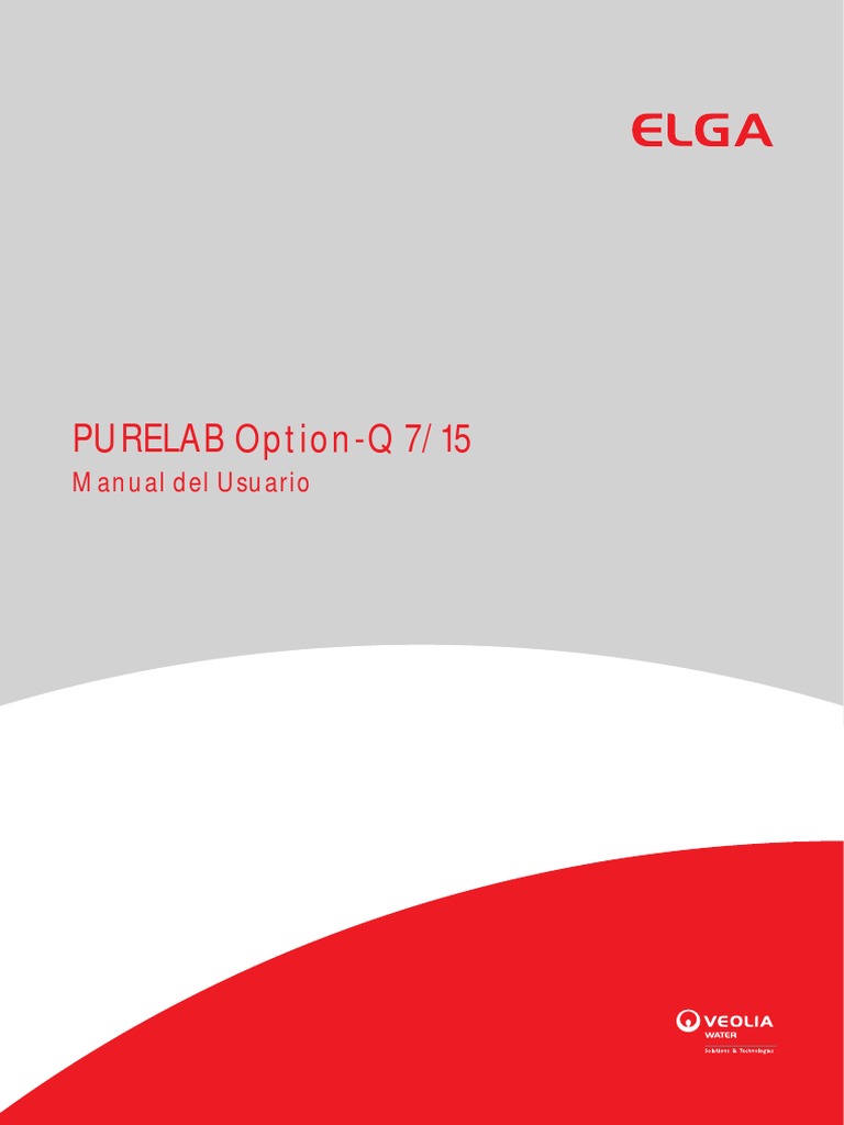 Manual Destilador Purelab Option Elga | PDF | Enchufes y tomas de ...