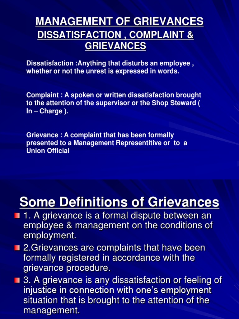 Management of Grievances | PDF | Employment | Behavioural Sciences