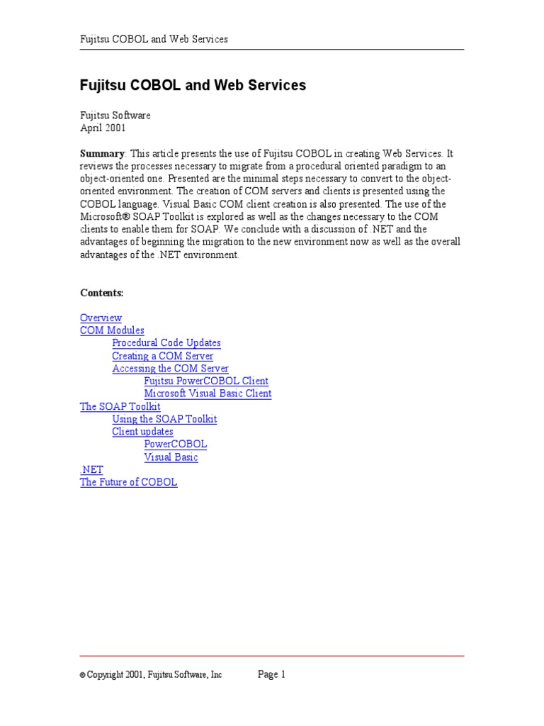 Web Service Net Cobol | PDF | Component Object Model | Soap
