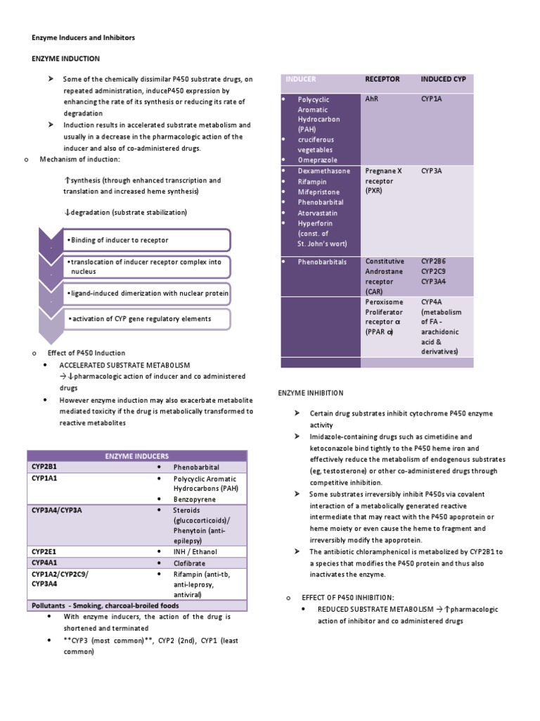 Enzyme Inducers and Inhibitors Trans | PDF | Cytochrome P450 | Clinical ...