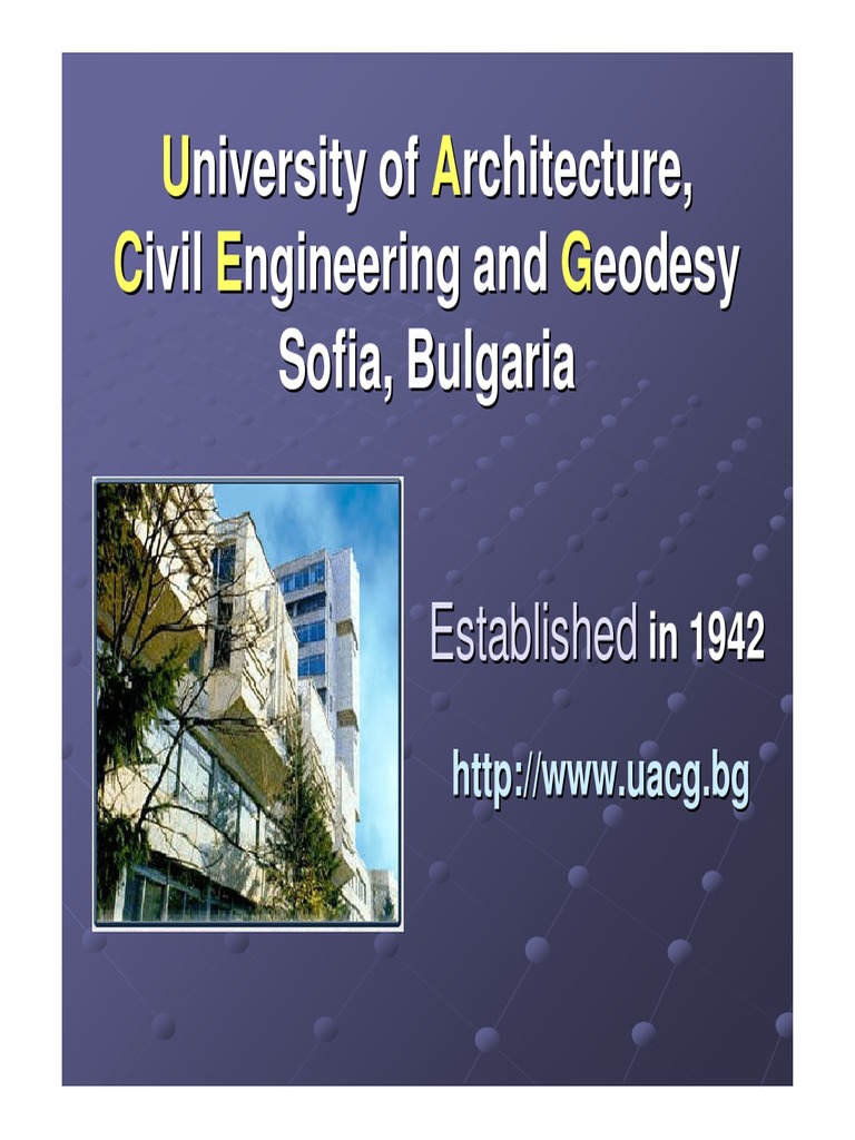 Presentation of Faculty of Civil Engineering, UACEG, Sofia | PDF ...