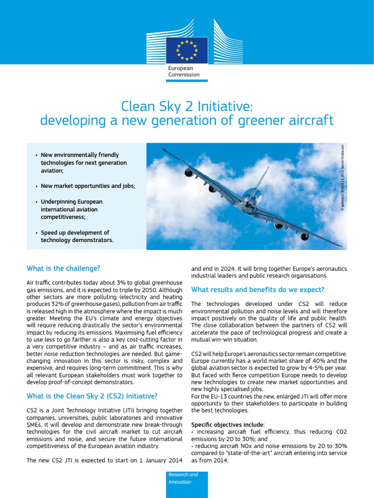 Clean Sky 2 Factsheet | PDF | Environmental Pollution | Energy And Resource