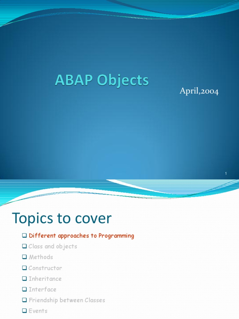 Oops in Sap Abap - 2 | PDF | Class (Computer Programming) | Inheritance ...
