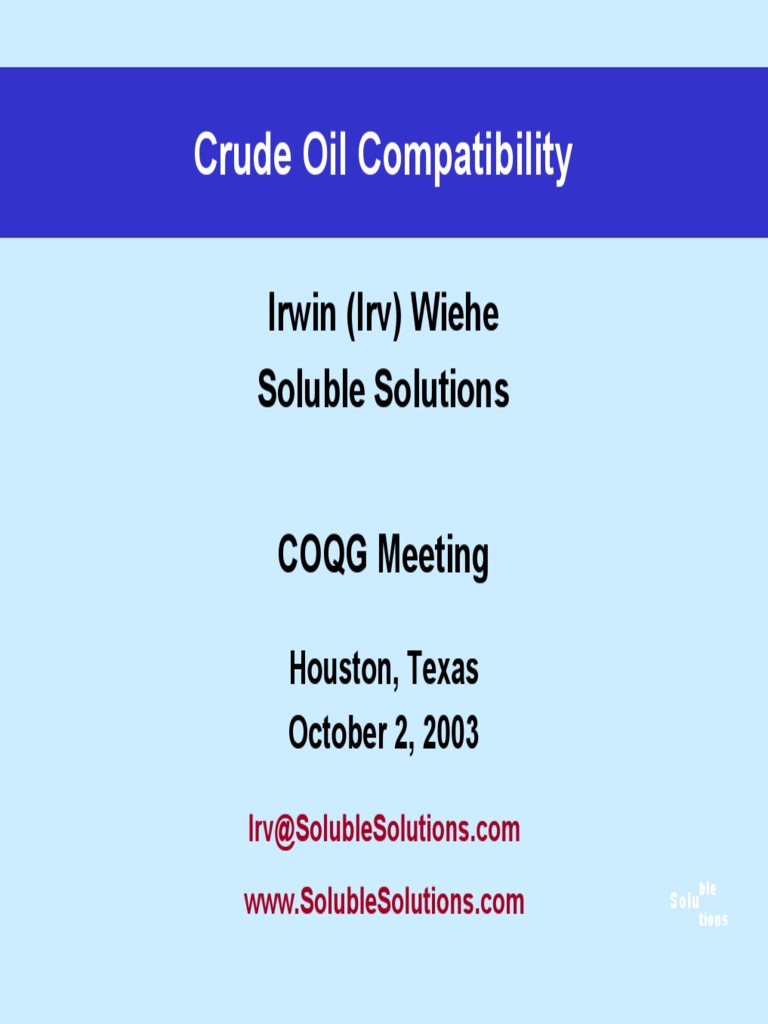 Crude Oil Compatibility | PDF | Petroleum | Oil Refinery