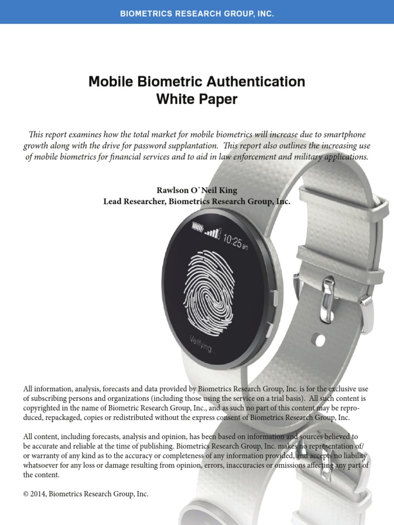 Mobile Biometric Authentication Report | PDF | Mobile Device | Biometrics