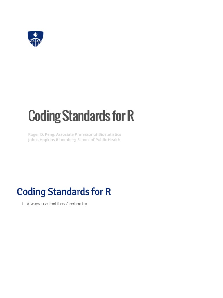 R Coding Standards and Best Practices | PDF | Science & Mathematics ...