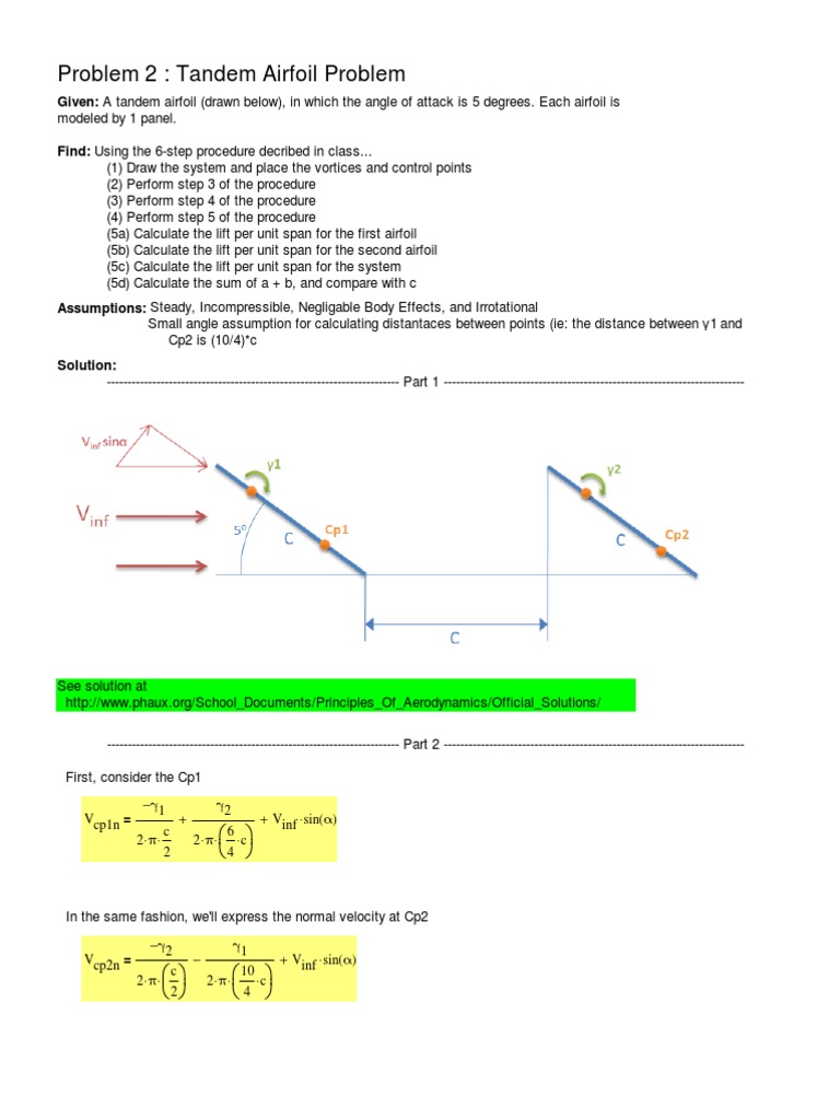 Aerodynamics Homework 5 Problem2 | PDF | Lift (Force) | Liquids