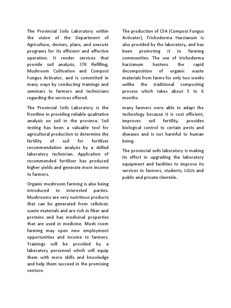 Soil Lab Profile | PDF | Soil | Laboratories