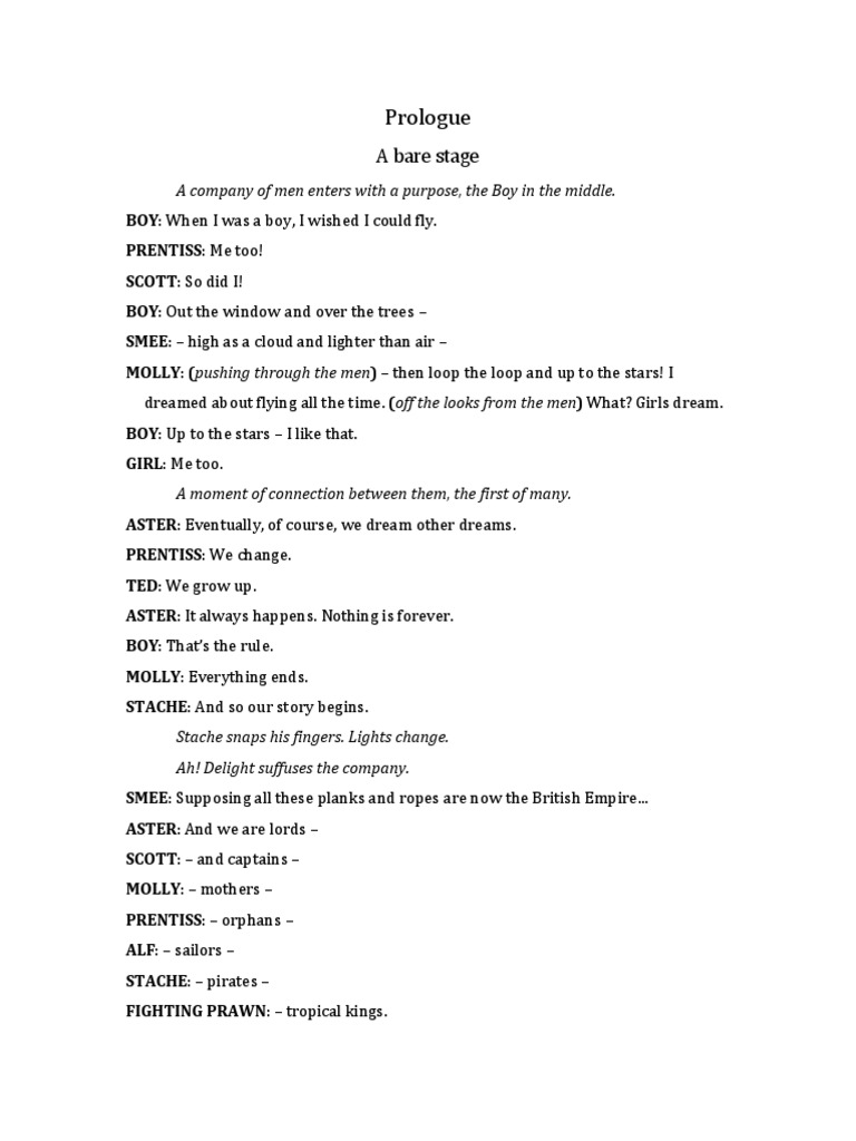 Peter and The Starcatcher Prologue | PDF | Peter Pan | Scottish Children's Literature