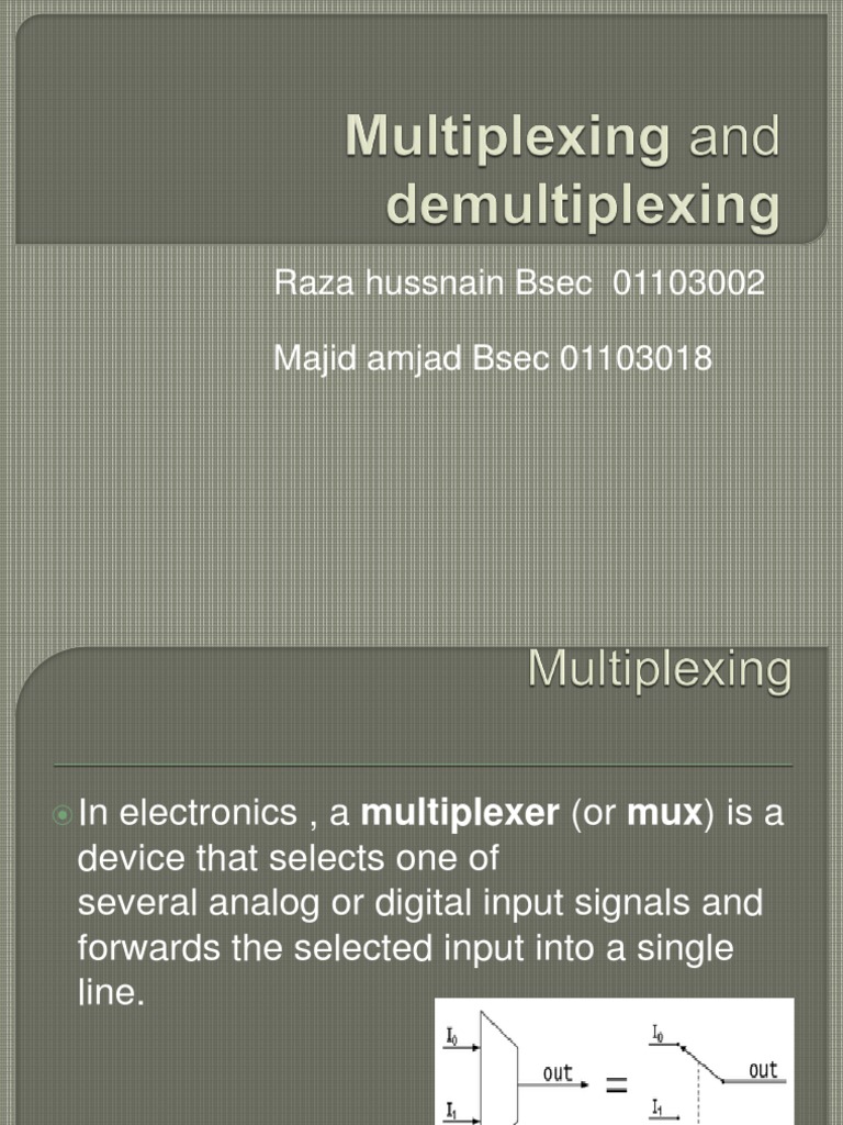 An Overview of Multiplexing Techniques in Electronics and ...