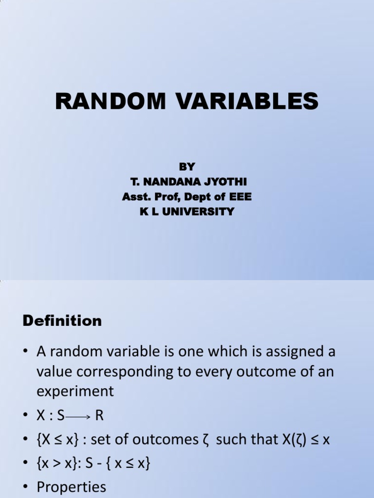 Understanding Random Variables | PDF | Teaching Methods & Materials