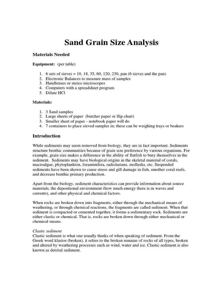 Sediment Analysis | PDF