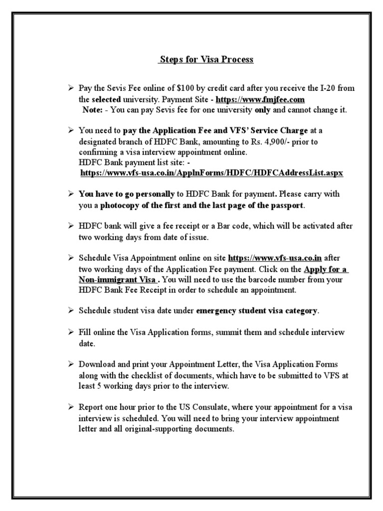 Visa Application Process Steps | PDF