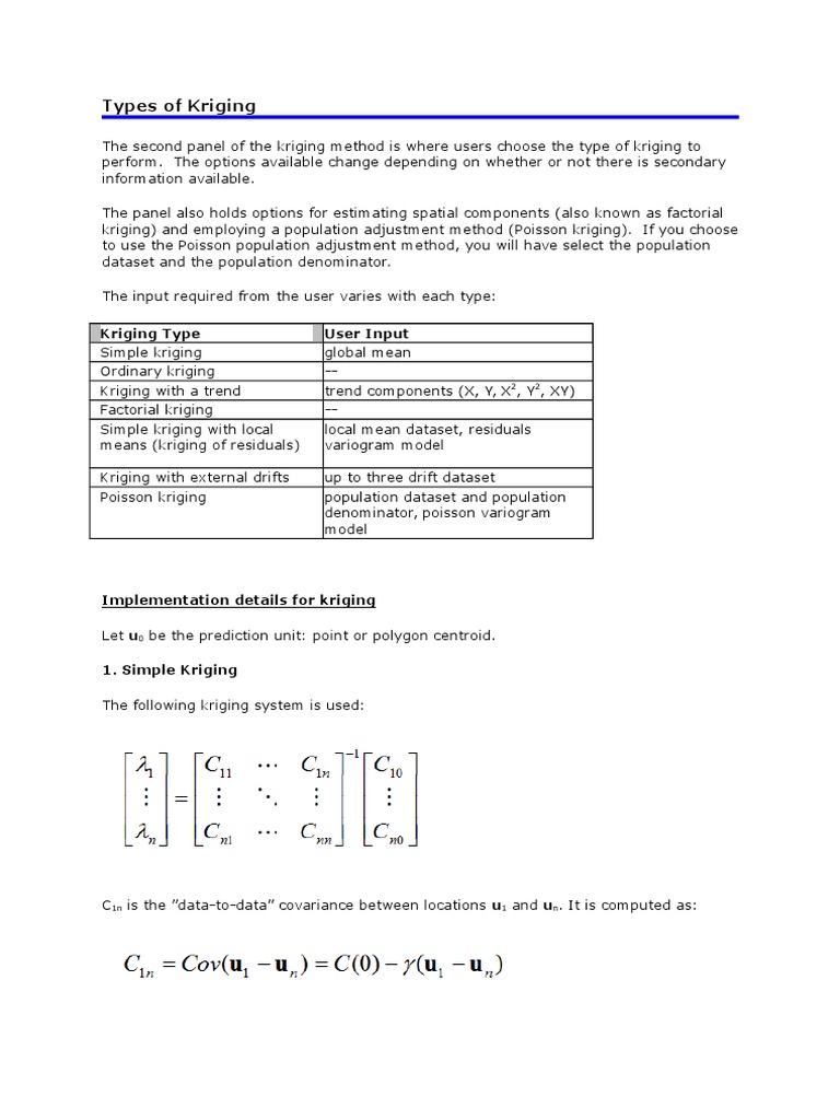 Types of Kriging | PDF | Areas Of Computer Science | Statistics
