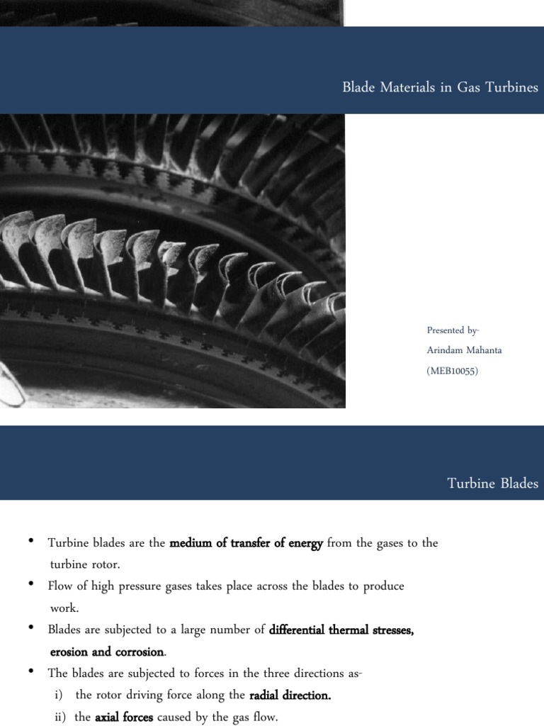 Blade Materials in Gas Turbines | PDF | Gas Turbine | Alloy