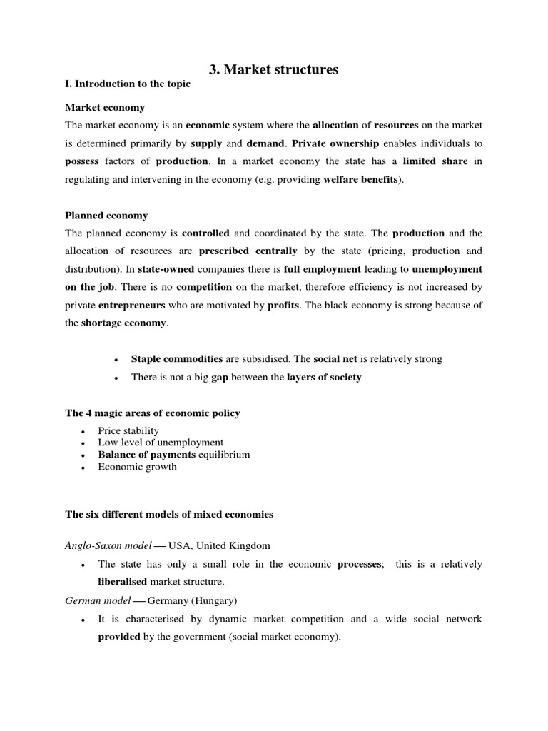 Fulltopic 3 Market Structures Lornart1 | PDF | Market Economy | Market ...