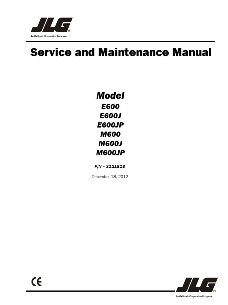 E600 M600 JLG Service and Maintenance Manual ENG | PDF | Mechanical ...