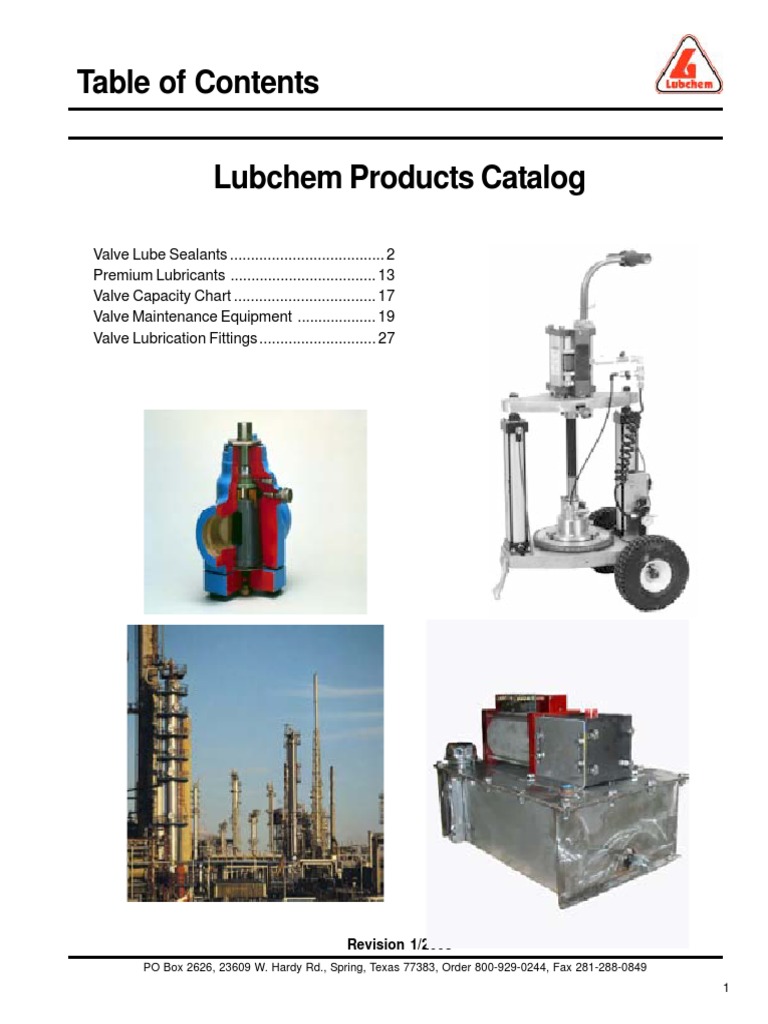 Winter Grade Valve Lubricants Catalog | PDF | Lubricant | Petroleum