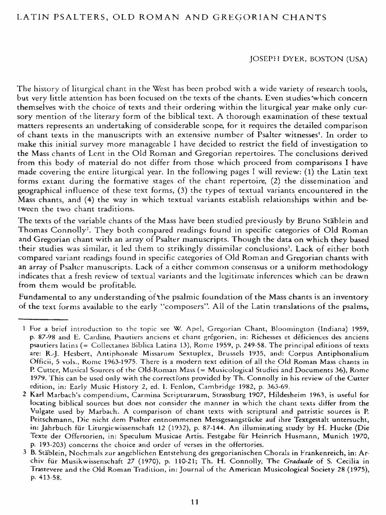 Dyer 1984 Latin Psalters, Old Roman and Gregorian Chants | Download ...