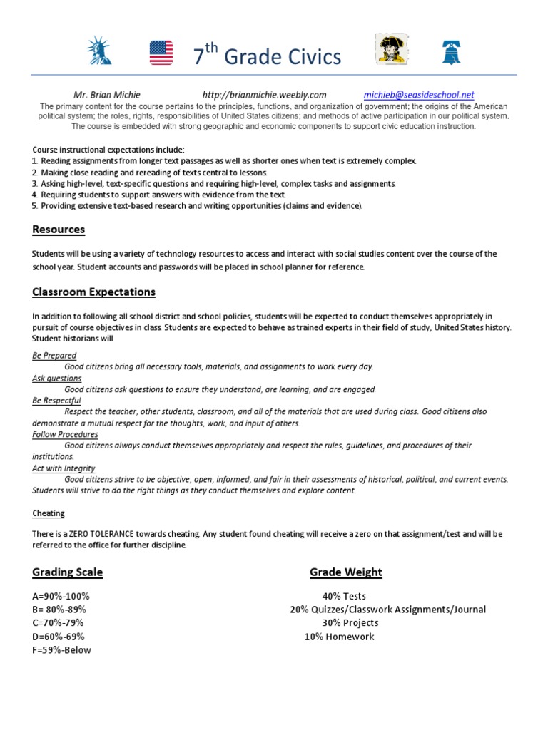 Civics Syllabus | PDF | Civics | Homework