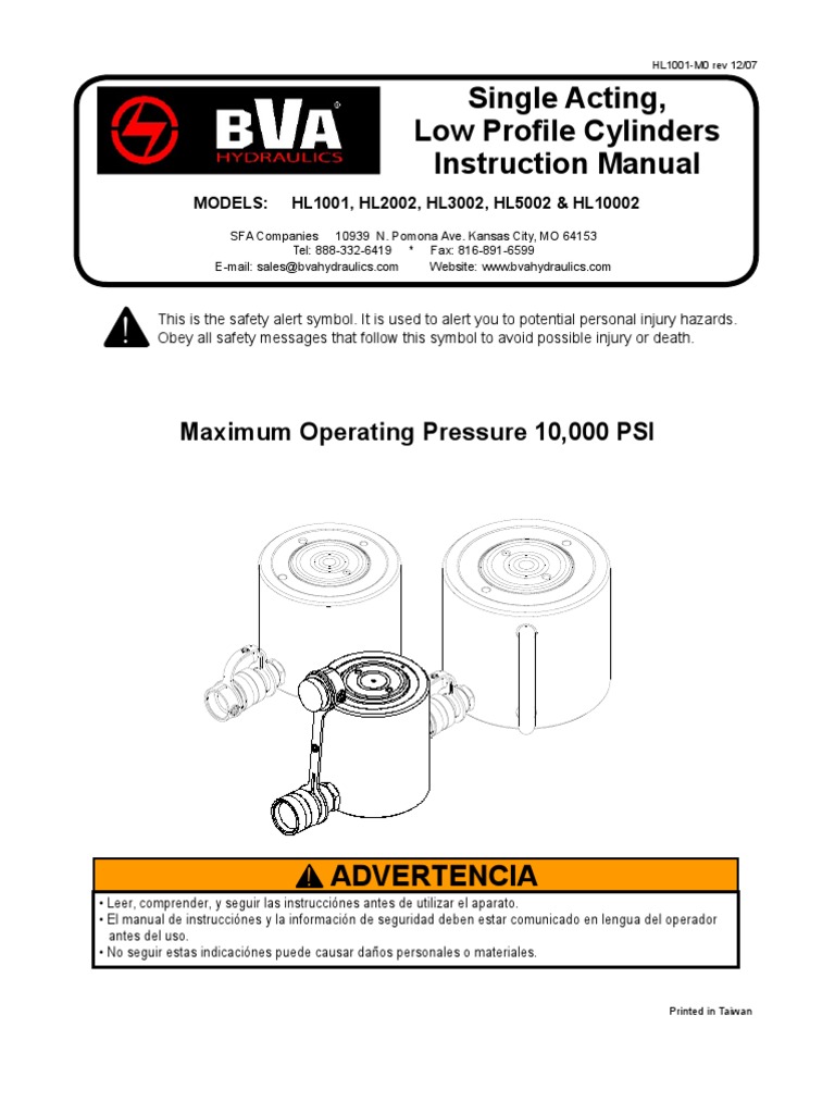 BVA HL Series Manual | Pump | Valve