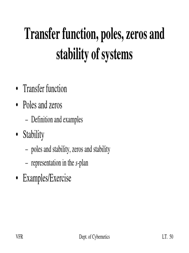 Transfer Function - Poles and Zeros - Stability | Download Free PDF ...