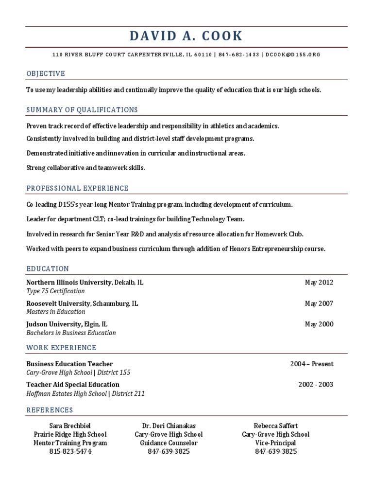 Resume David Cook | PDF