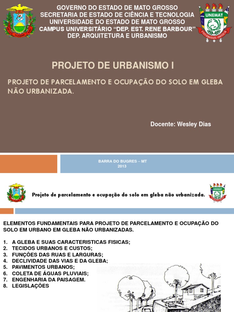 Aula Projeto de Parcelamento Do Solo | PDF | Tráfego | Pedestre
