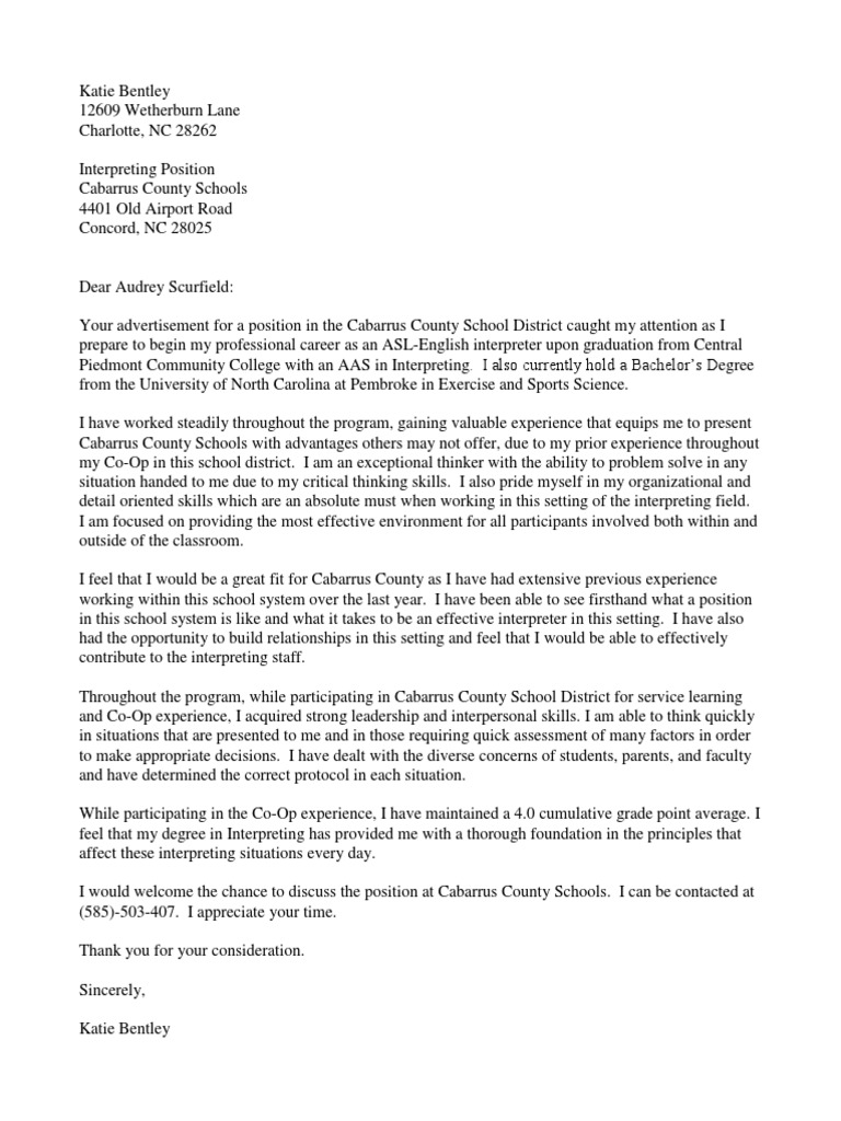 Sample Cover Letter To Potential Employer 2 | PDF | Service Learning ...