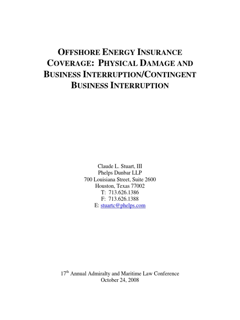 Offsore Energy Insurance | PDF | Offshore Drilling | Insurance