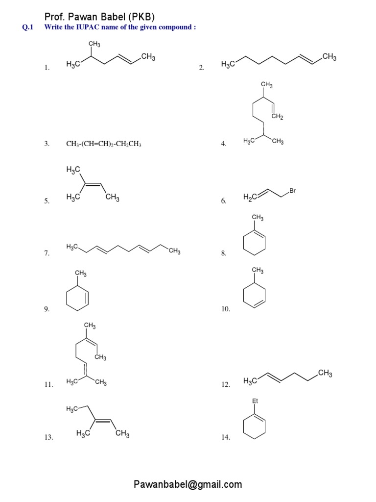 Nomenclature 1 PKB PDF Naming Conventions Organic Chemistry