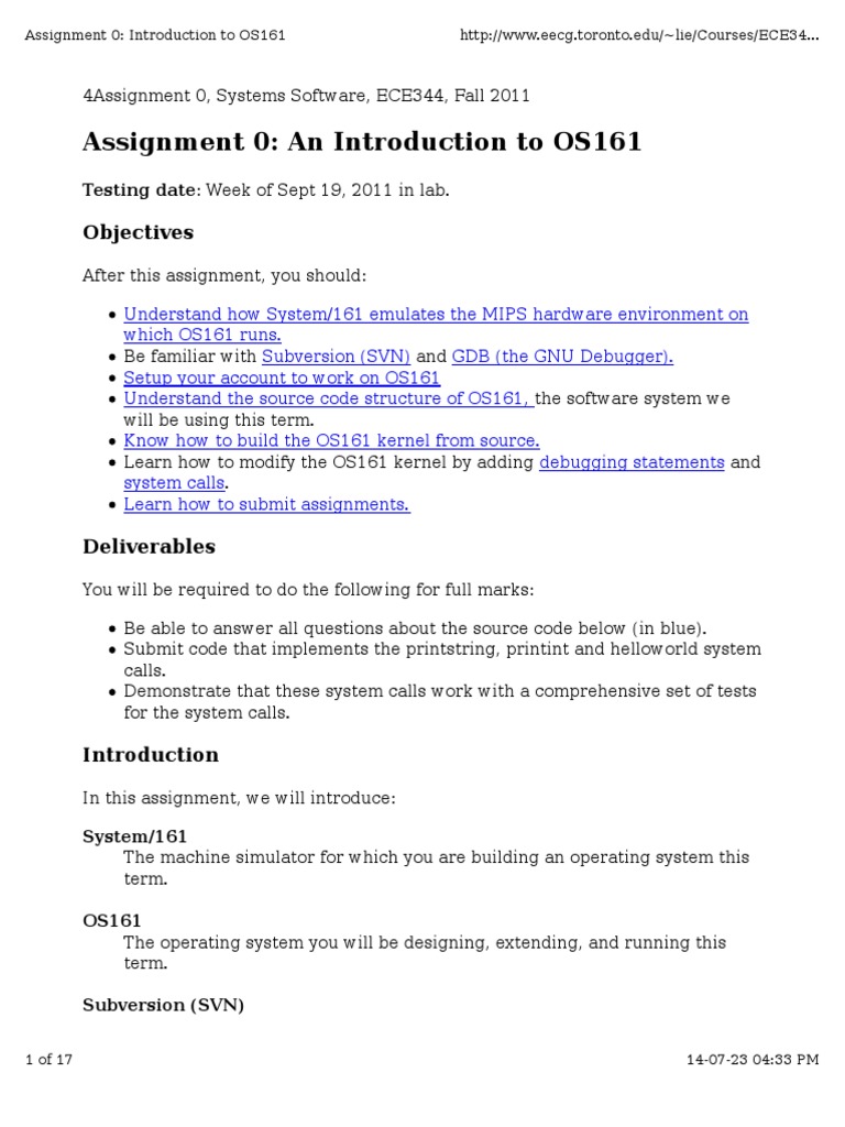 Ece344 A0 Lie | PDF | Operating System | Kernel (Operating System)